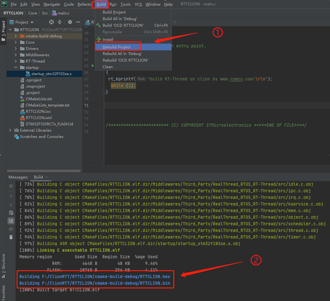 使用Clion移植RT-Thread嵌入式操作系统